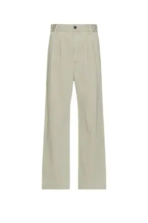 AGOLDE Slater Pleated Twill Trousers - Wicker