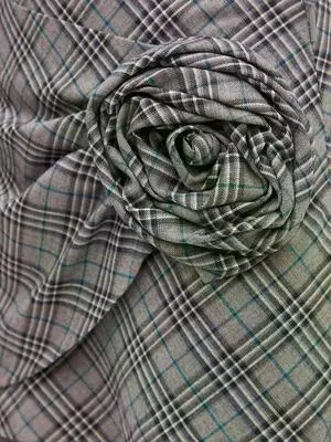 AMBUSH Rose-appliqué Plaid Mini Skirt