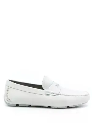 FERRAGAMO Penny-slot Leather Driving Loafers - Neutrals