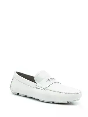 FERRAGAMO Penny-slot Leather Driving Loafers - Neutrals