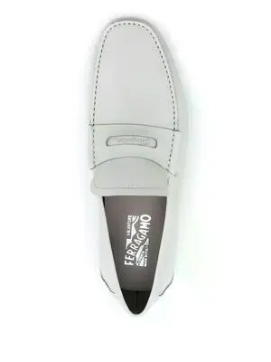 FERRAGAMO Penny-slot Leather Driving Loafers - Neutrals