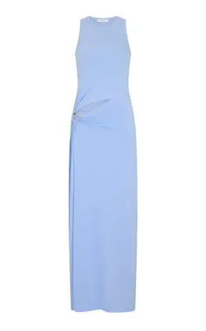 Rabanne Cutout Cotton-jersey Midi Dress - Blue