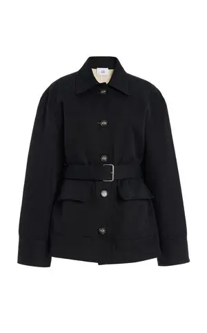 ADAM LIPPES Belted Cotton-Twill Barn Jacket