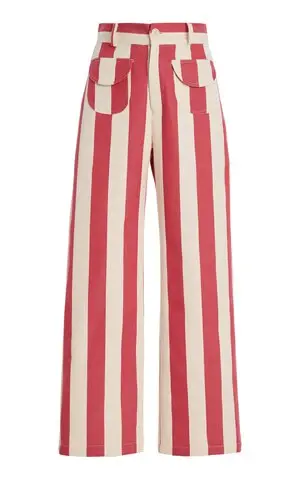 La Veste Parasol Cotton Trousers - Red