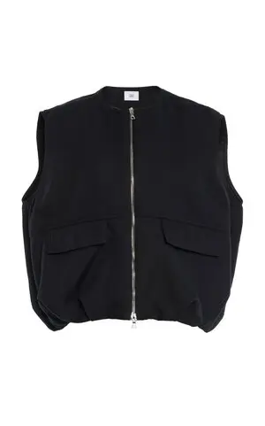Adam Lippes Relaxed Cotton-twill Vest - Black