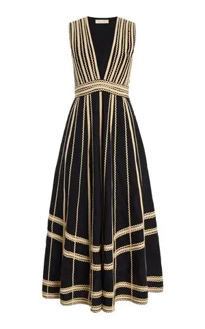 Ulla Johnson Palermo Embroidered Cotton Midi Dress - Black