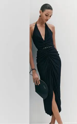 Carolina Herrera Draped Silk-chiffon Midi Dress