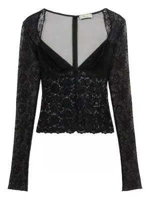 Blumarine Lace-bodice Top - Black