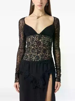 Blumarine Lace-bodice Top