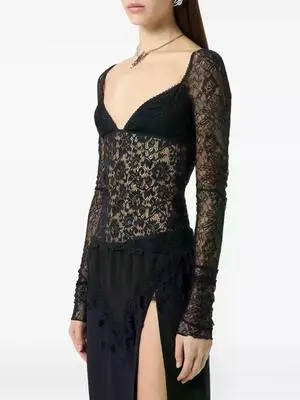 Blumarine Lace-bodice Top