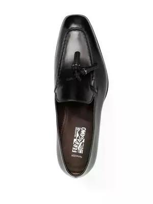 FERRAGAMO Almond-toe Tassel Loafers - Black