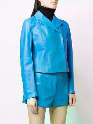 FERRAGAMO Notched-lapel Leather Jacket