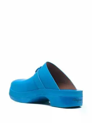 FERRAGAMO Gancini Raised Logo Clogs - Blue