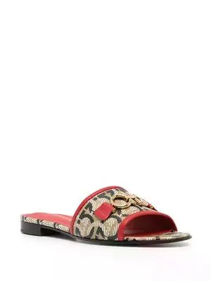FERRAGAMO Gancini-print Sandals