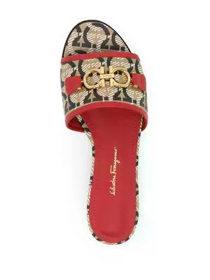 FERRAGAMO Gancini-print Sandals