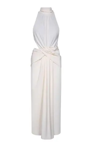 Johanna Ortiz Retro Draped Maxi Dress - Ivory
