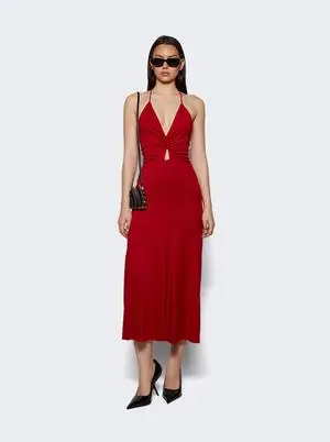 Victoria Beckham V-neck Ruched Midi