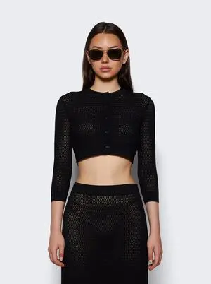 Victoria Beckham Cropped Sleeve Cardigan