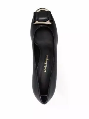 FERRAGAMO Gancini-bow Leather Pumps