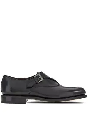 FERRAGAMO Leather Buckled Monkstrap Shoes
