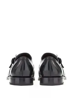 FERRAGAMO Leather Buckled Monkstrap Shoes