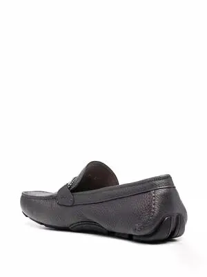 FERRAGAMO Gancini Pebbled Leather Driving Shoes