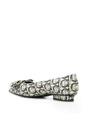 FERRAGAMO Viva Gancini-woven Ballerinas