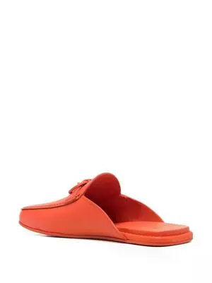 FERRAGAMO Logo Buckle Backless Slippers