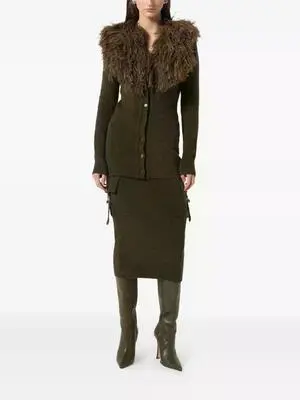 Blumarine Feather-embellished Wool Cardigan