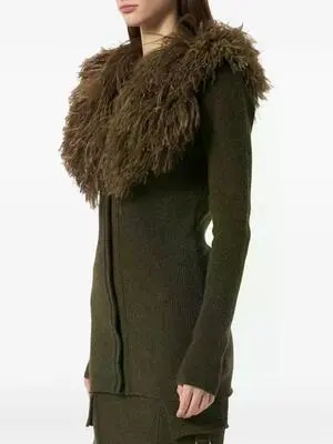 Blumarine Feather-embellished Wool Cardigan
