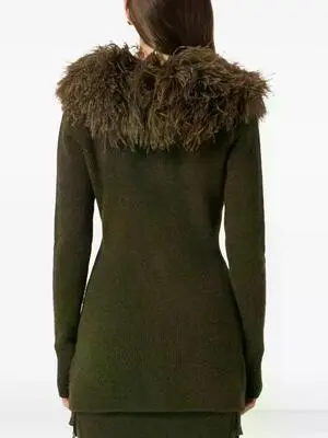 Blumarine Feather-embellished Wool Cardigan