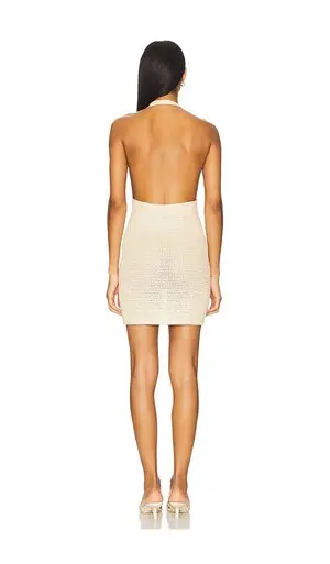 MORE TO COME Mimi Halter Mini Dress - Neutral