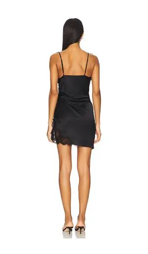 FLEUR DU MAL Silk Ruched Dress - Black