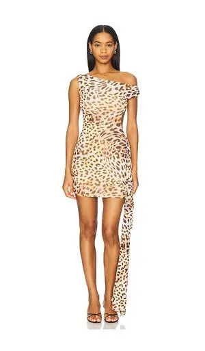 RUNAWAY THE LABEL Mara Mini Dress - Tikani Leopard