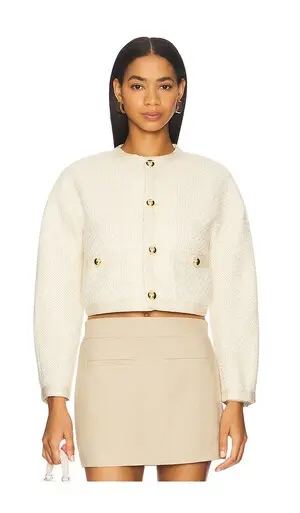 FRAME The Trim Jacket - Cream Multi