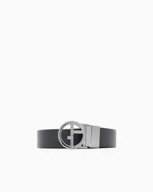 Giorgio Armani Reversible Belt With Ruthenium Ga Buckle