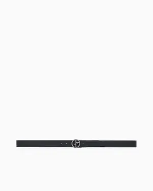 Giorgio Armani Reversible Belt With Ruthenium Ga Buckle