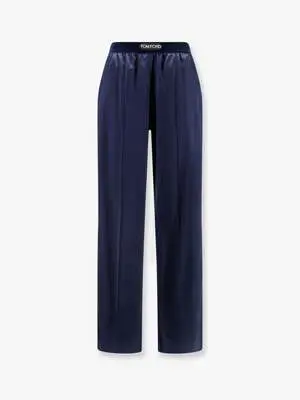 TOM FORD Stretch Silk Pajamas Trousers Blue