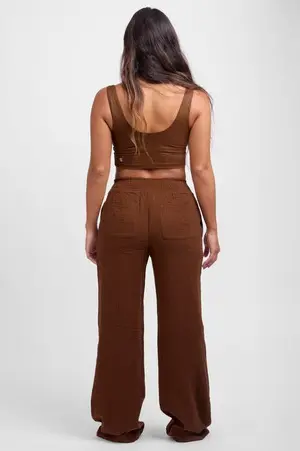 JOLYN Gauze Pants With Pockets - Coconut