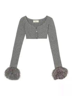 Blumarine Ribbed Cropped Cardigan