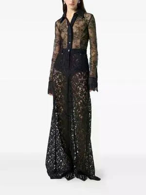 Blumarine Lace-panelled Shirt Bodysuit