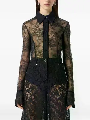 Blumarine Lace-panelled Shirt Bodysuit