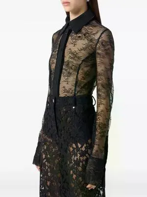 Blumarine Lace-panelled Shirt Bodysuit