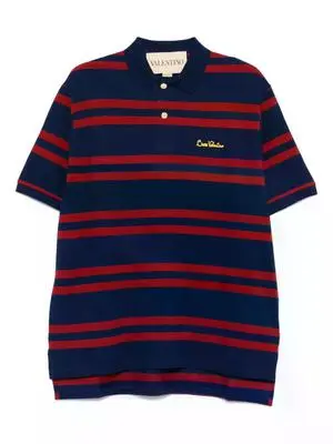 Valentino Garavani Striped Polo Shirt - Blue