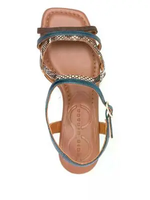 Chie Mihara 40mm Fedan Leather Snake-effect Sandals