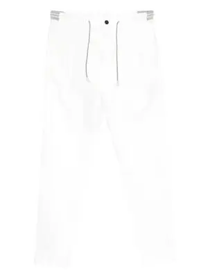 Eleventy Pleated Drawstring Trousers - White