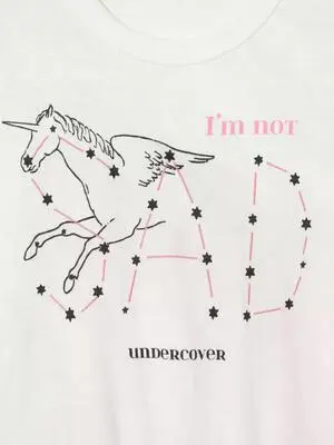 Undercover Pleated Unicorn Print Dress - White