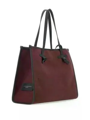 GIANNI CHIARINI Marcella Knot-detail Canvas Shoulder Bag - Red