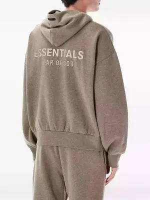 Fear Of God Logo-appliqué Fleece Hoodie - Brown