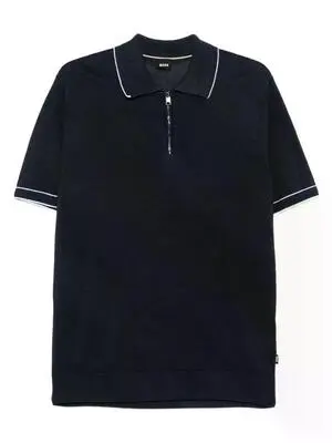 BOSS Half-zip Linen Polo Shirt